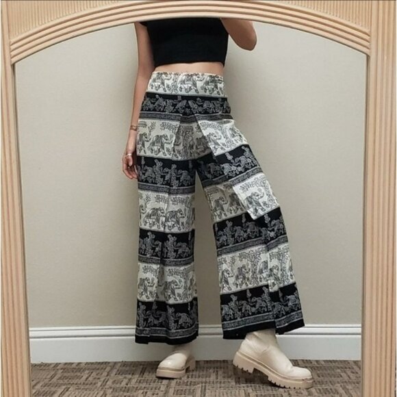 other | Pants & Jumpsuits | Boho Yogi 0 Cotton Semisheer Elephant Print ...